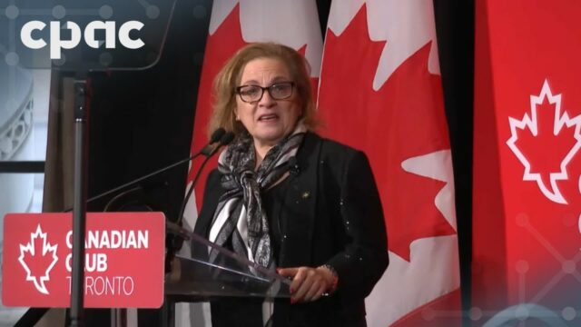 Immigration Minister Lena Metlege Diab makes an announcement in Toronto ...